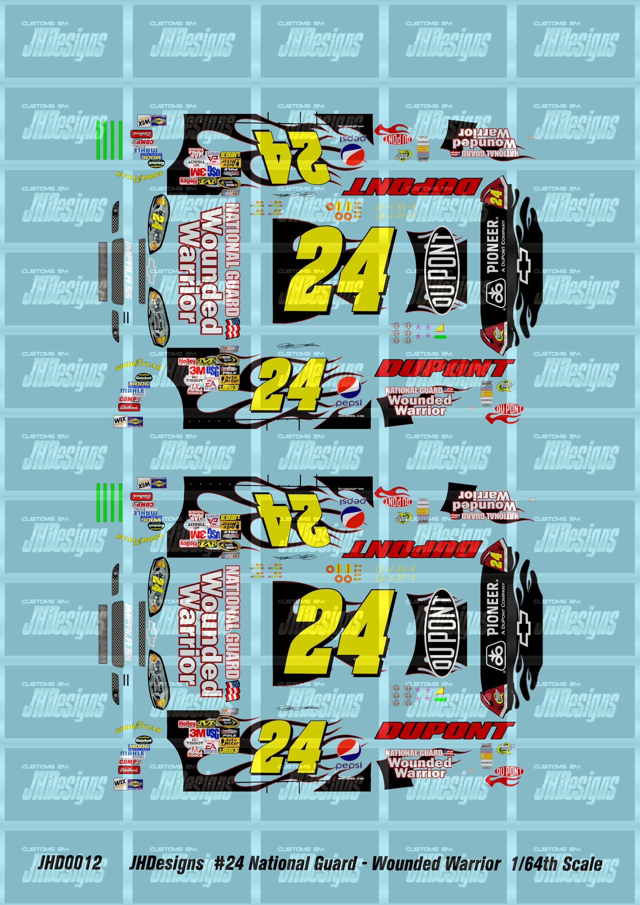 JH Designs Jeff Gordon 2009 CUP #24 National Guard - Wounded Warrior 1 ...
