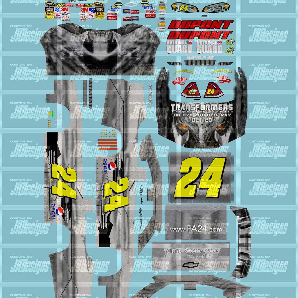 JH Designs Jeff Gordon 2009 CUP #24 Transformer Revenge of the Fallen ...