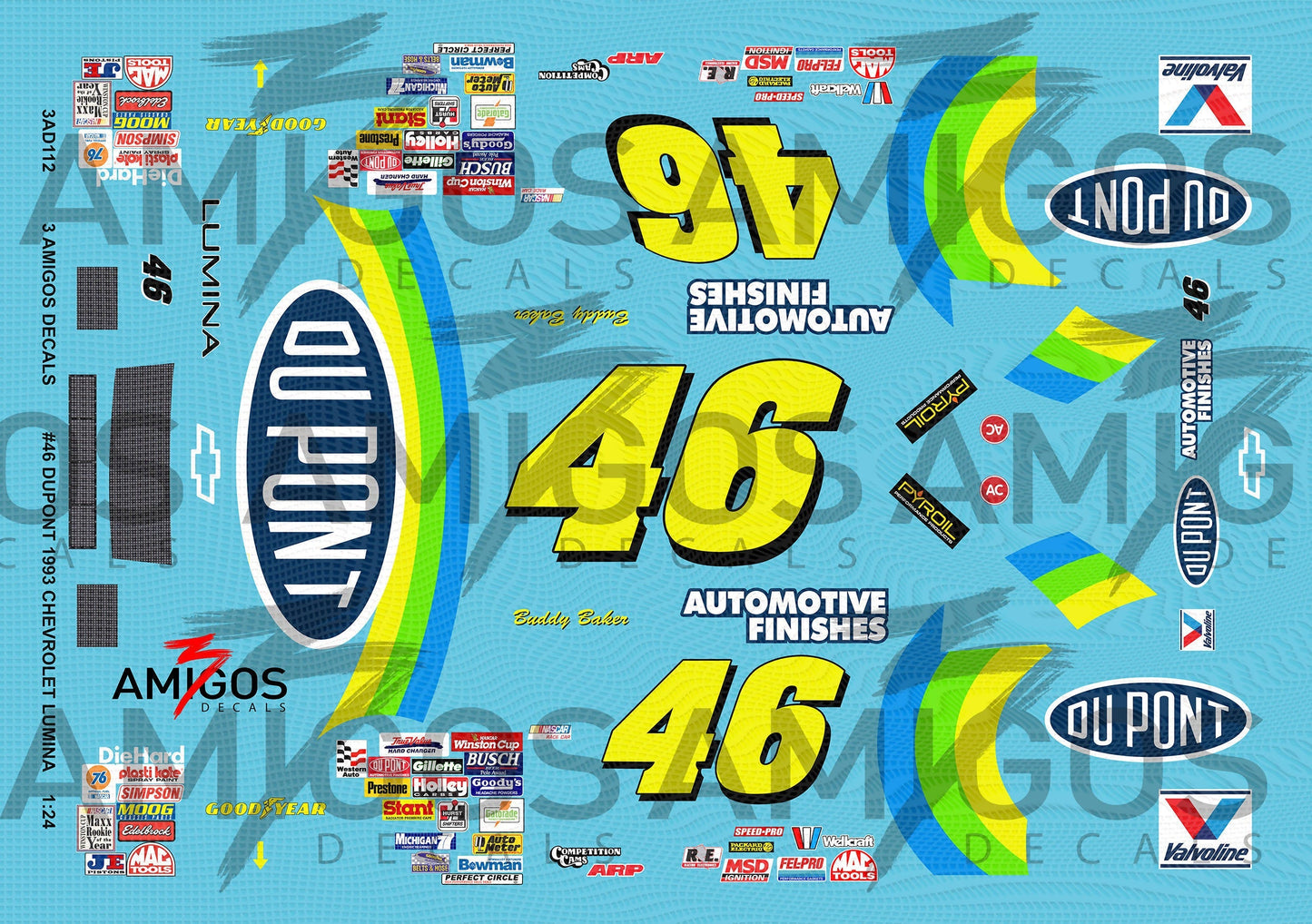 3 Amigos Decals #46 Dupoint Chevy 1993 Lumina Decal Set 1:24 – Print it ...