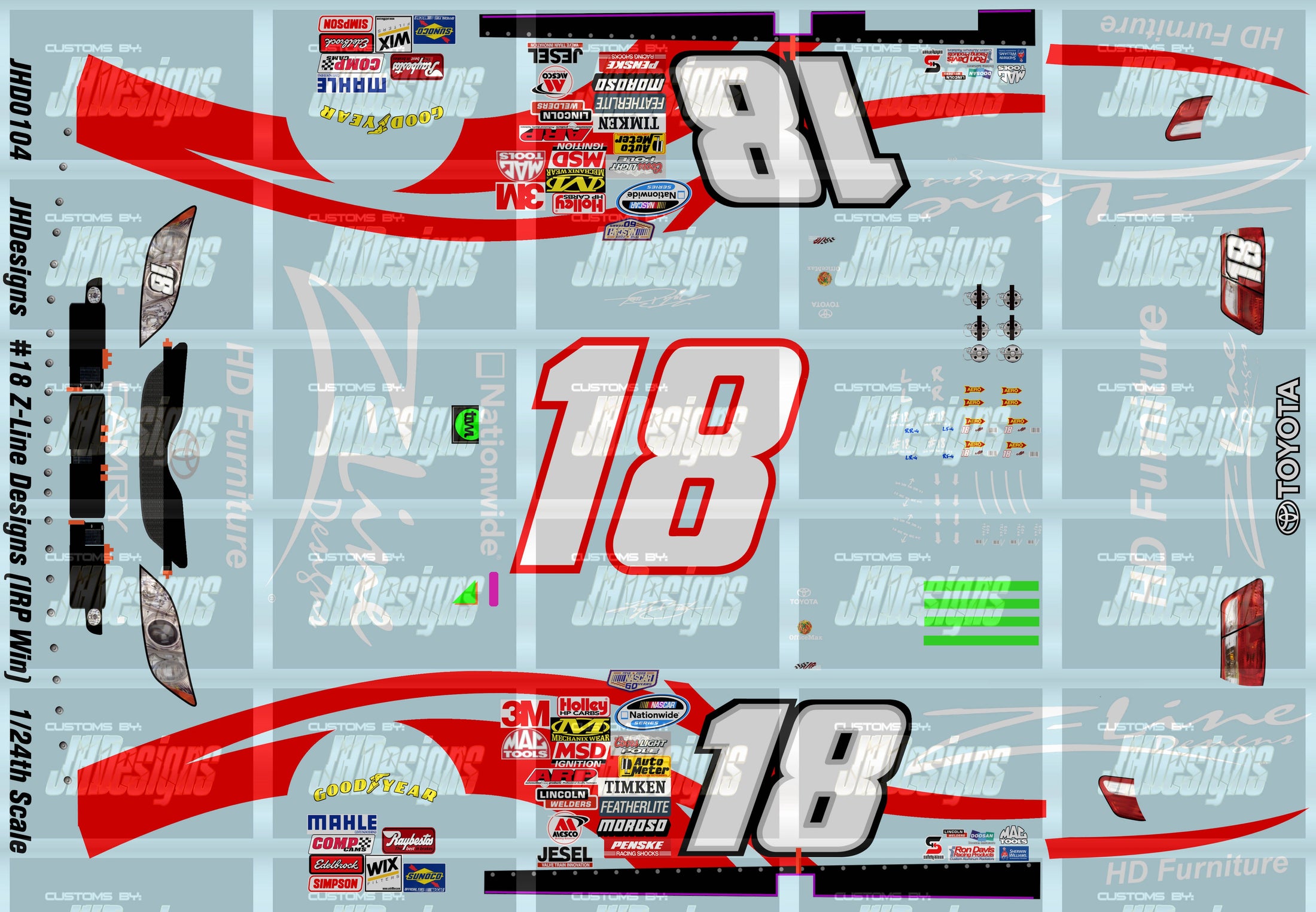 JH Designs Kyle Busch 2008 NWS #18 Z-Line Designs (IRP Race Win) 1:24 ...
