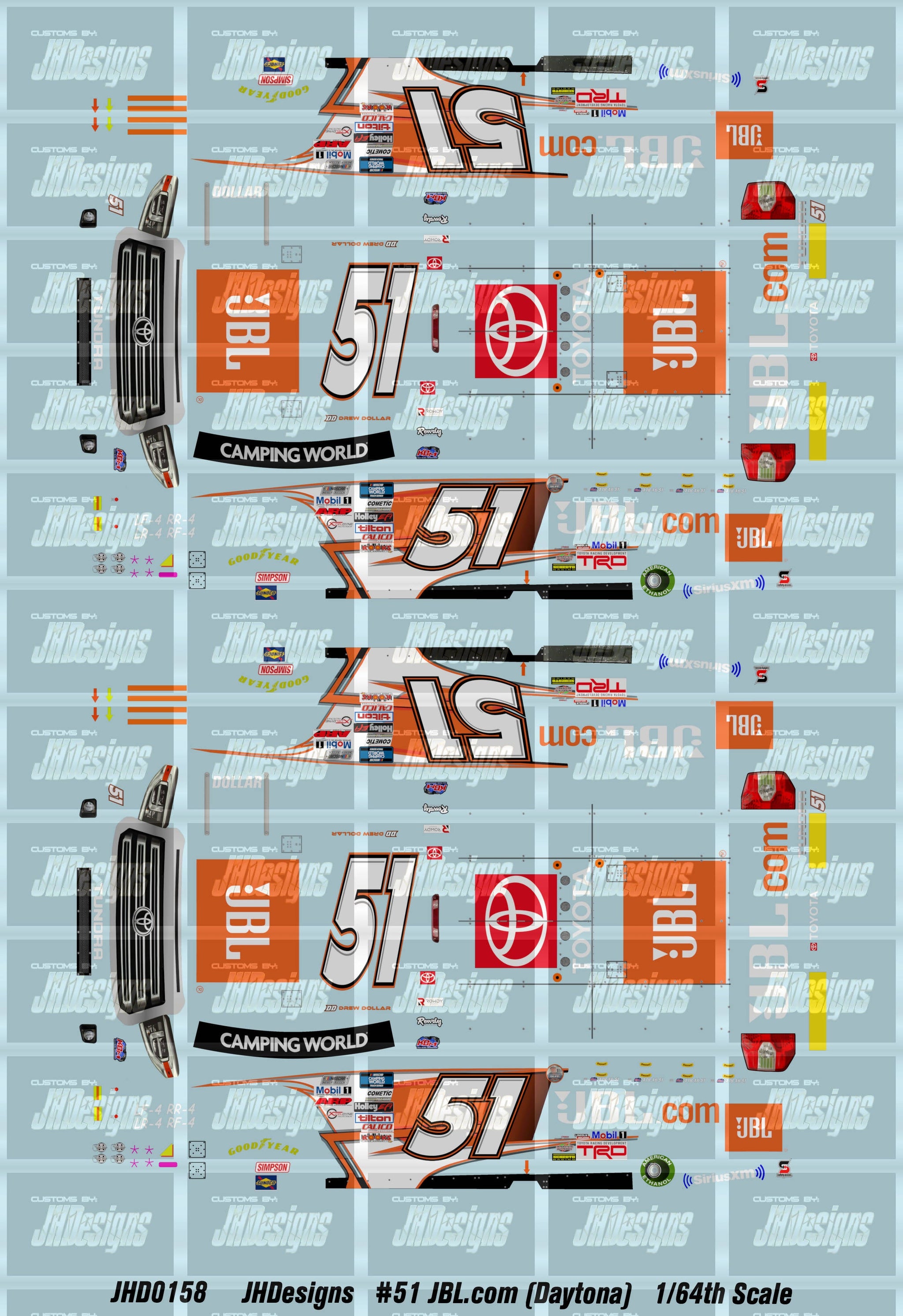 JH Designs Drew Dollar 2021 CWTS #51 JBL.com (Daytona) 1:64 Racecar De ...