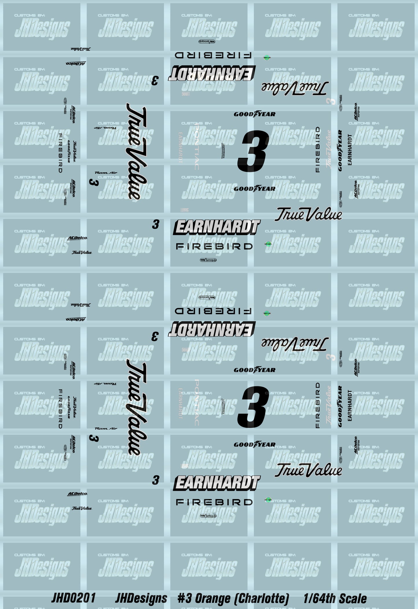 JH Designs Dale Earnhardt 1997 IROC #3 Orange (Charlotte Race) 1:64 Ra ...