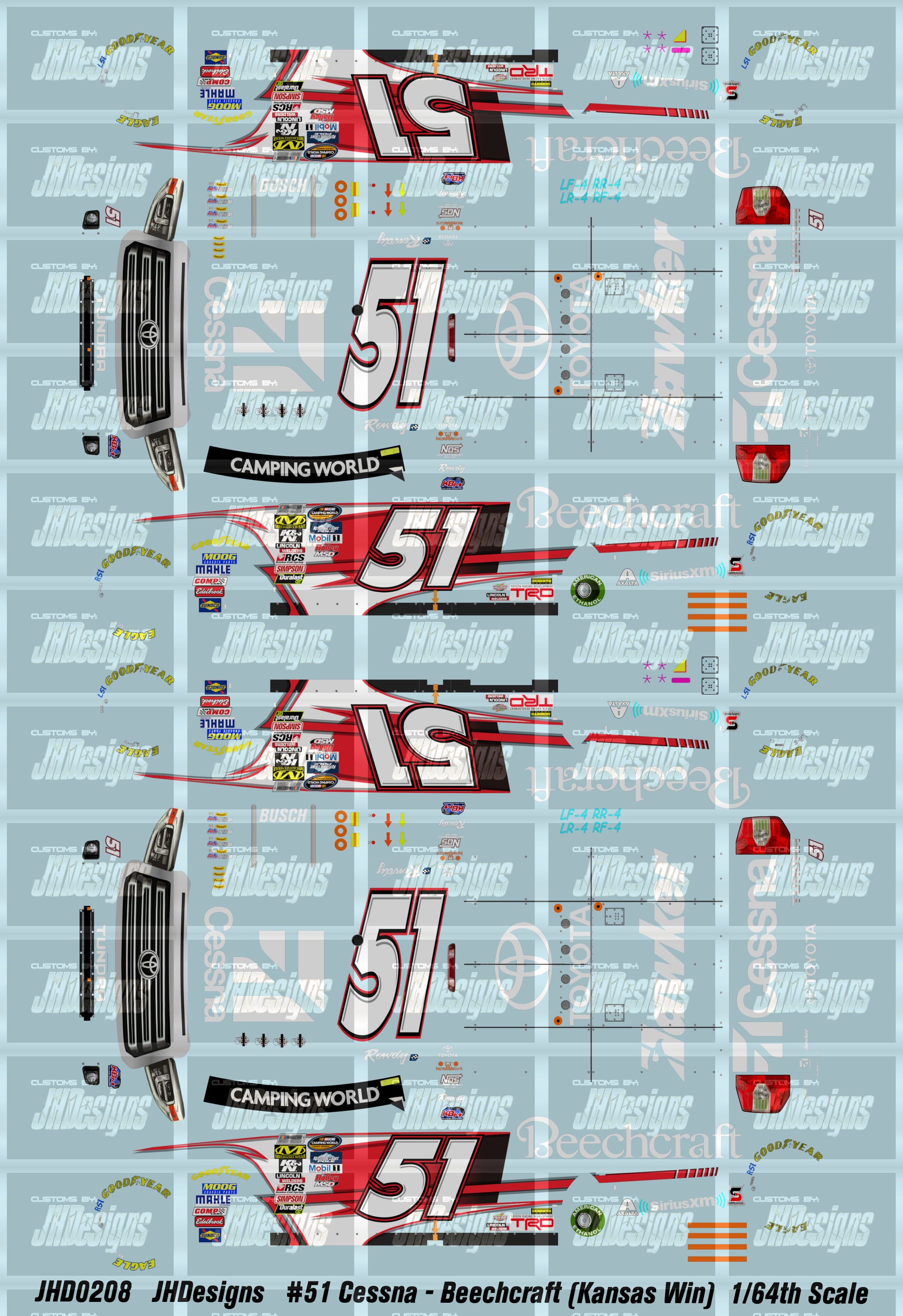 JH Designs Kyle Busch 2017 CWTS #51 Cessna - Beechcraft (Kansas Race W ...