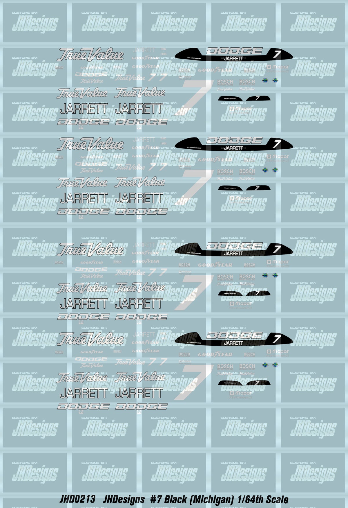 JH Designs Dale Jarrett 1994 IROC #7 Black (Michigan Race) 1:64 Raceca ...