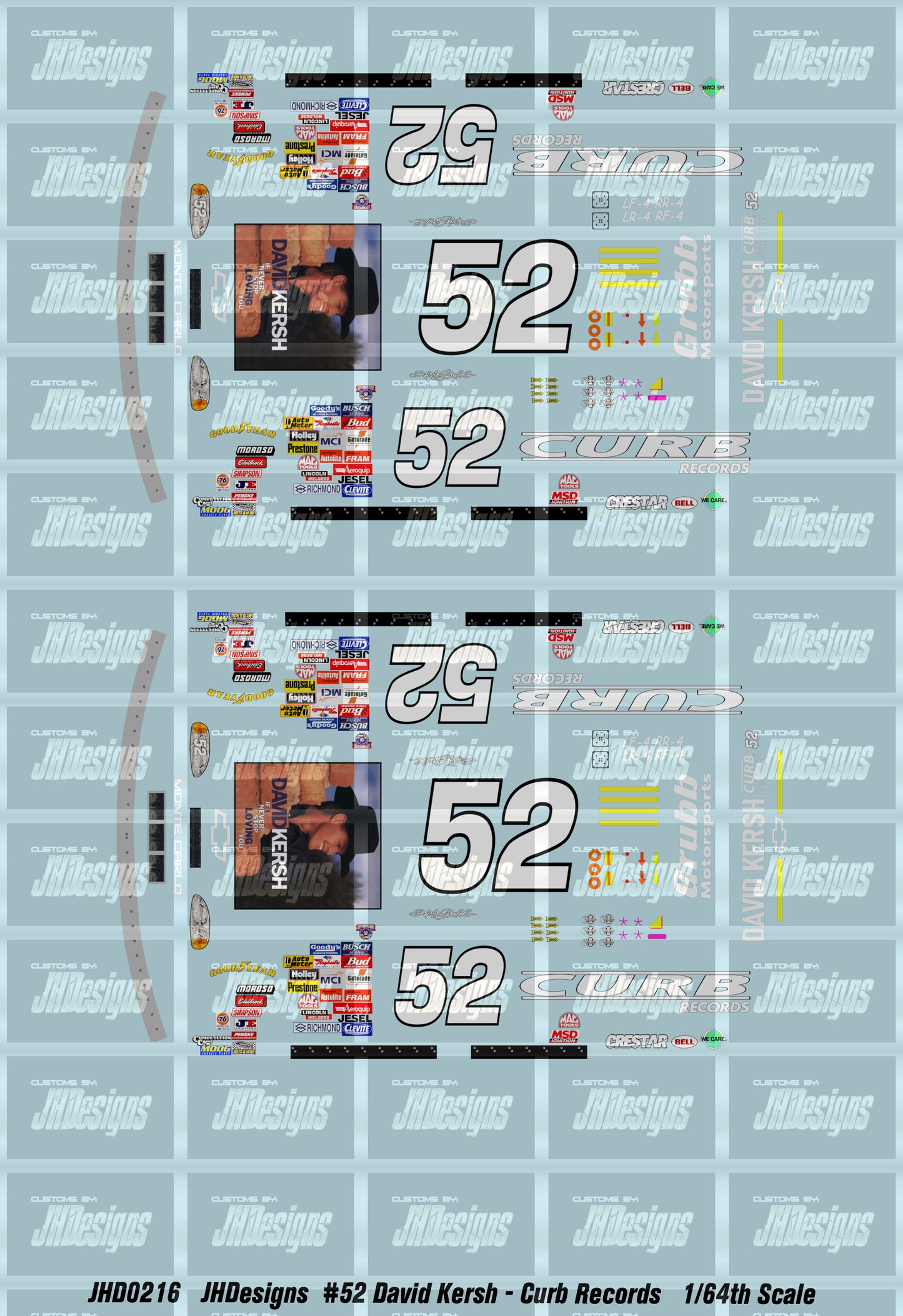 JH Designs Kevin Grubb 1998 NBS #52 David Kersh - Curb Records (Rockin ...