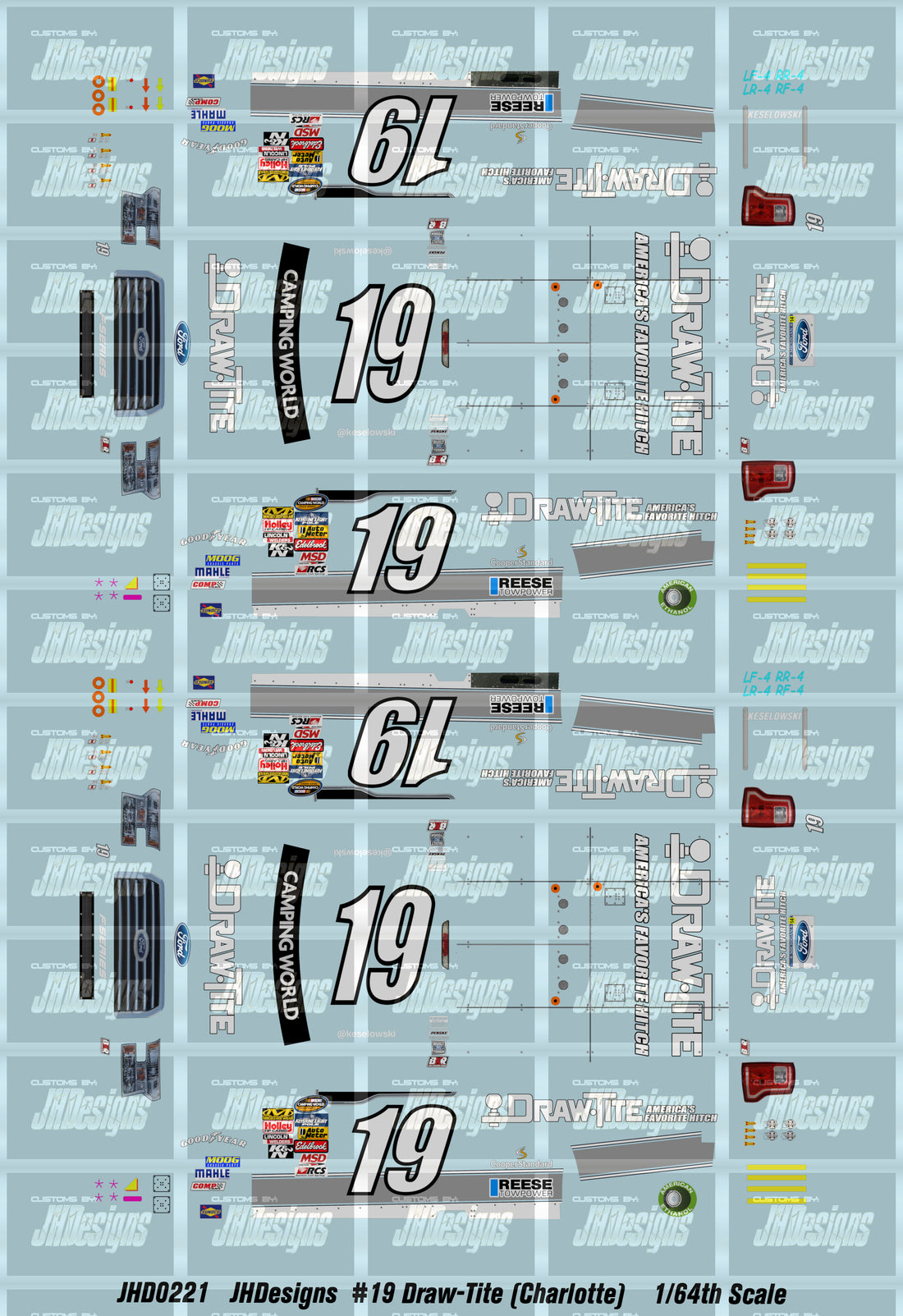 JH Designs Brad Keselowski 2014 CWTS #19 Draw-Tite (Charlotte) 1:64 Ra ...