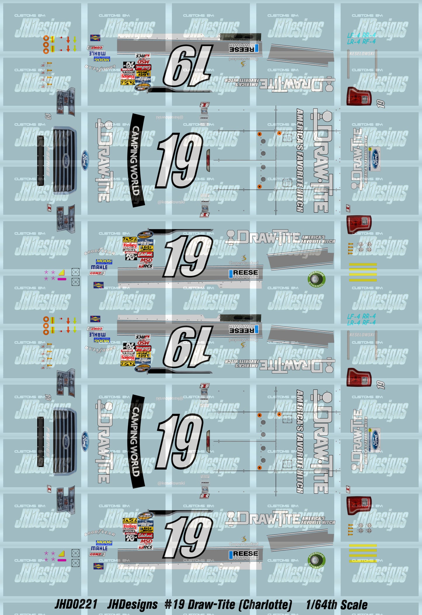 JH Designs Brad Keselowski 2014 CWTS #19 Draw-Tite (Charlotte) 1:64 Ra ...