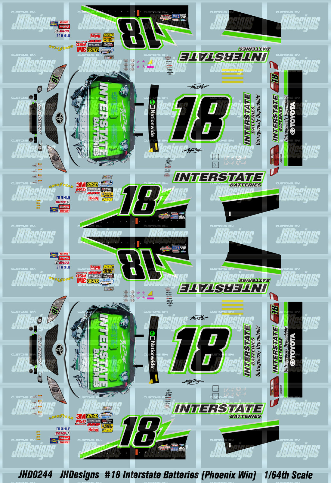 JH Designs Kyle Busch 2011 NWS #18 Interstate Batteries (Phoenix Race ...