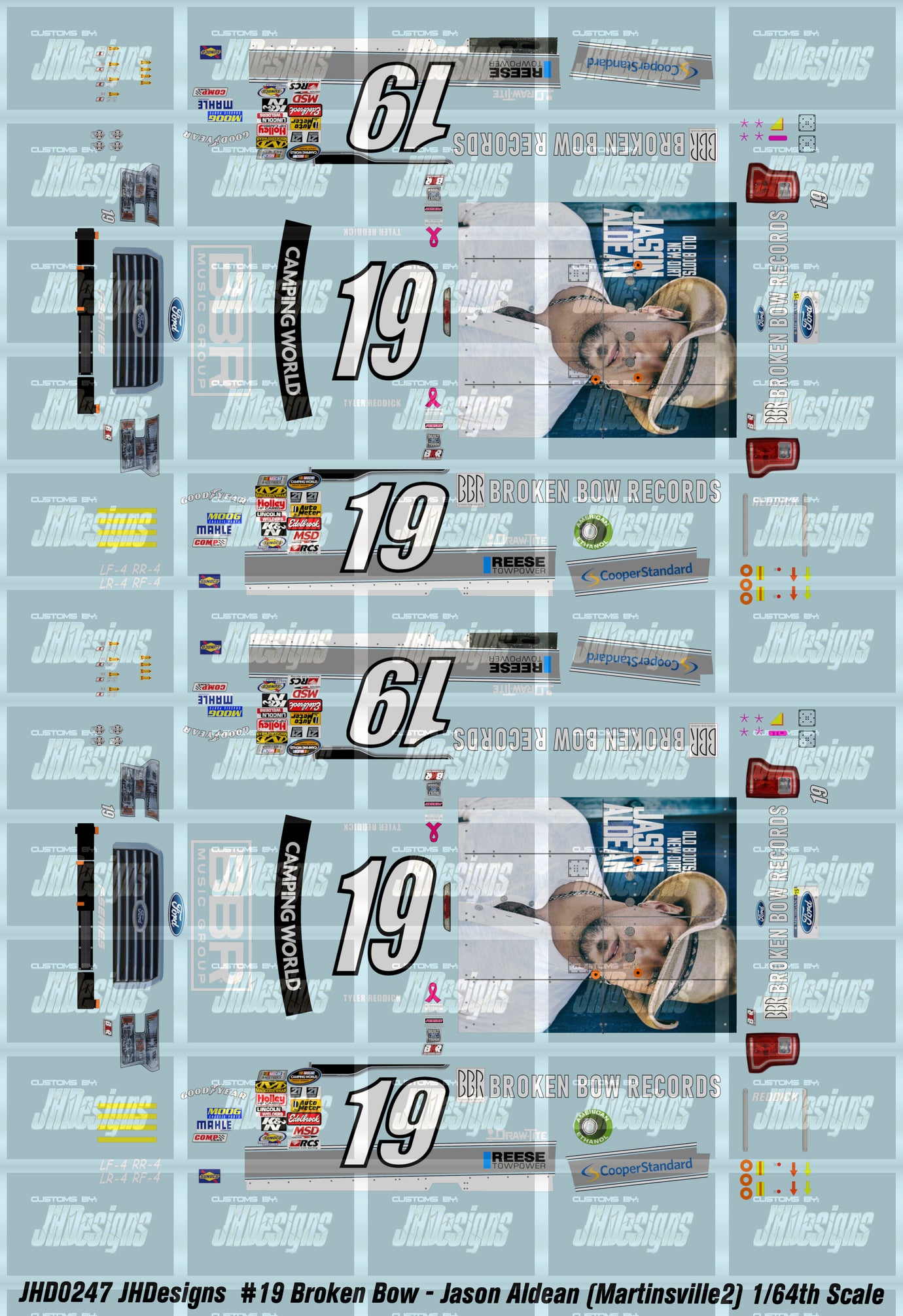 JH Designs Tyler Reddick 2014 CWTS #19 Broken Bow - Jason Aldean (Mart ...