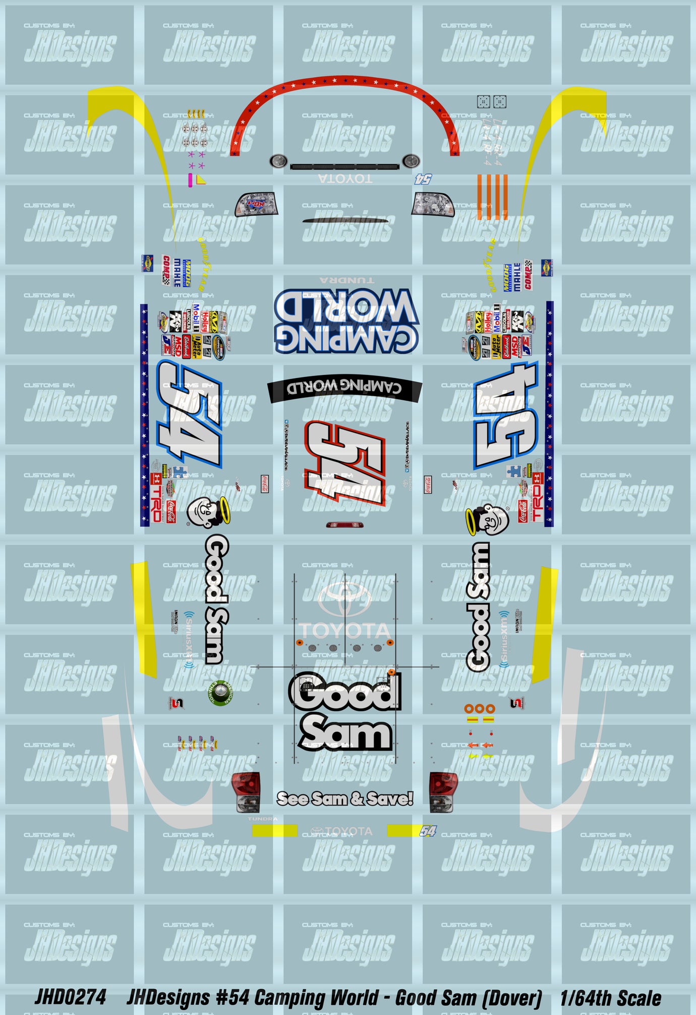 JH Designs Bubba Wallace 2013 CWTS #54 Camping World - Good Sam (Dover ...