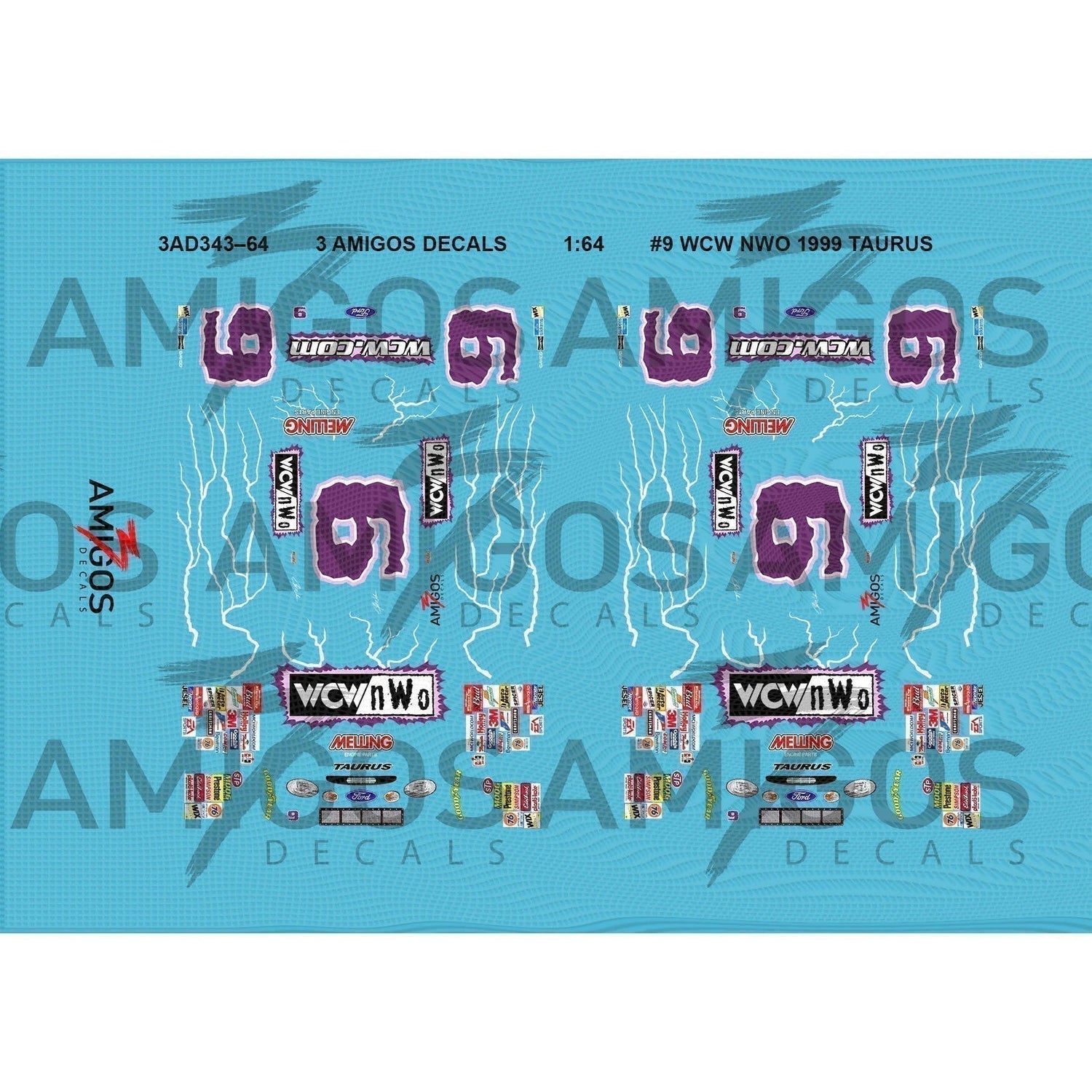 1:64 3 Amigos Decals #9 WCW NWO 1999 TAURUS Decal Set – Print it Decals