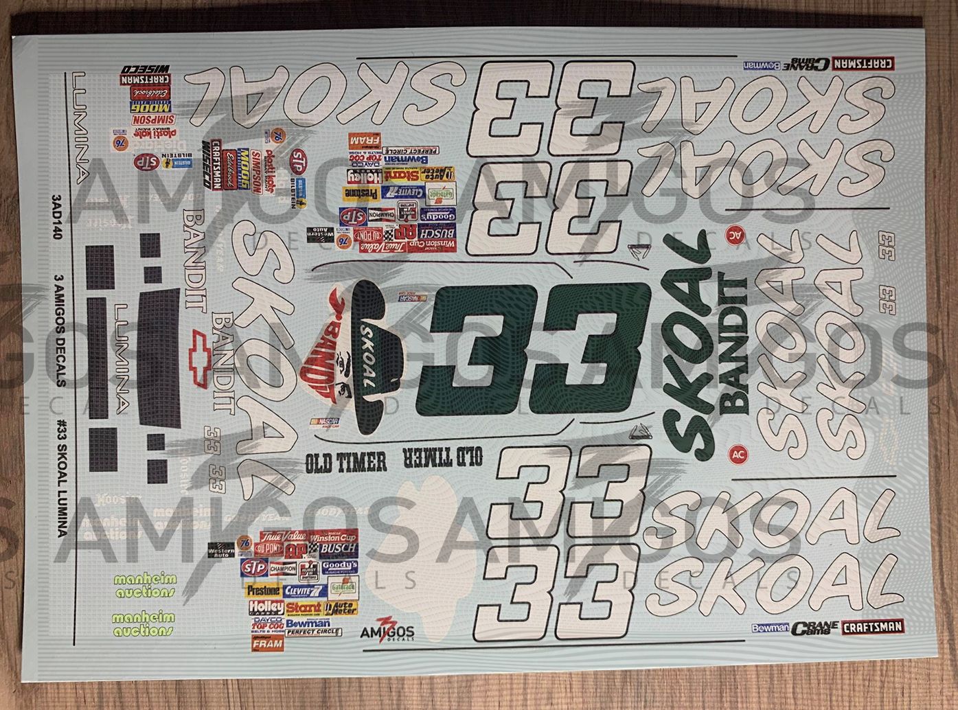 3 Amigos Decals #33 Skoal Bandit 1994 Lumina 1:24 Decal Set – Print it ...