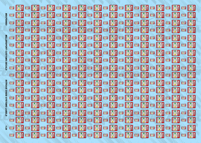 Millersport Customs Large and Small Nitrous Oxide Systems Labels 1/24 ...