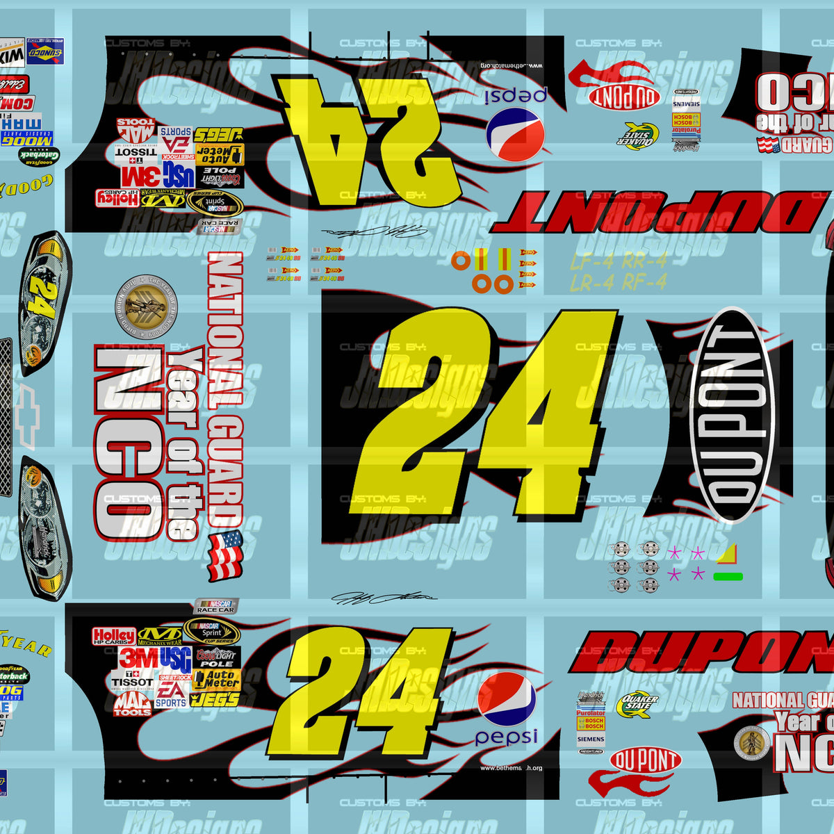 JH Designs Jeff Gordon 2009 CUP #24 National Guard - Year of the NCO 1 ...
