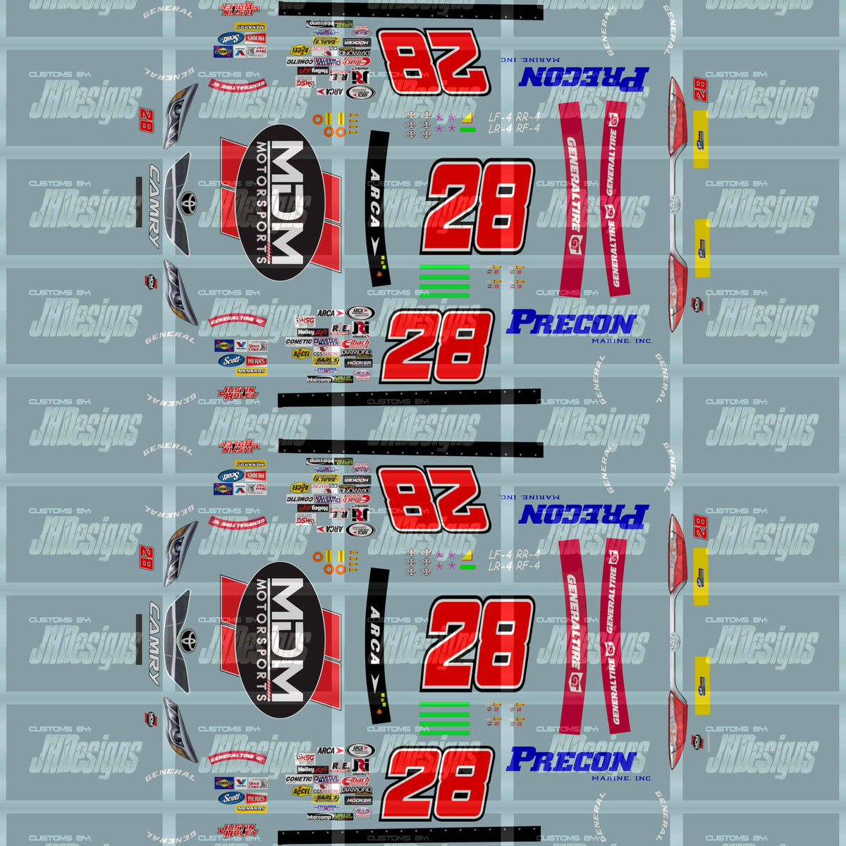 JH Designs Justin Halley 2017 ARCA #28 MDM Motorsports (Talladega Race ...
