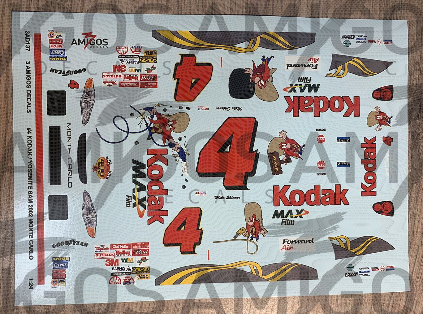 3 Amigos Decals #4 Kodak Yosemite Sam 2002 Monte Carlo 1:24 Decal Set ...