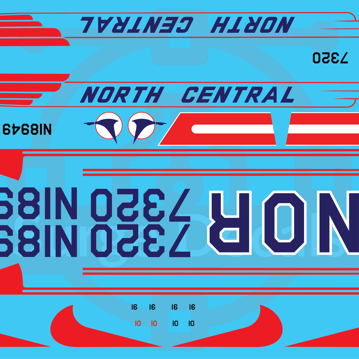 Surge Decals 1:48 Scale North Central DC-3 Airplane Decal Set – Print ...