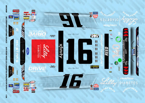 Millersport Customs 2016 Ryan Reed Lilly Diabetes xfinity Series Ford ...
