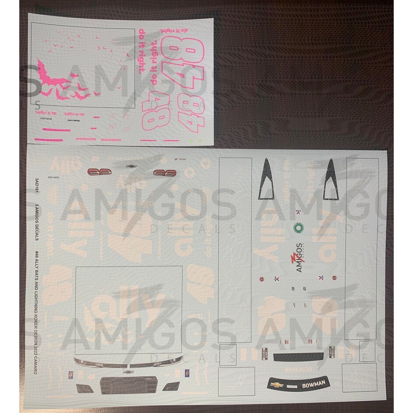 3 Amigos Decals #48 BATS AND LIGHTNING DANNY KOKER DESIGN 2022 CAMARO ...