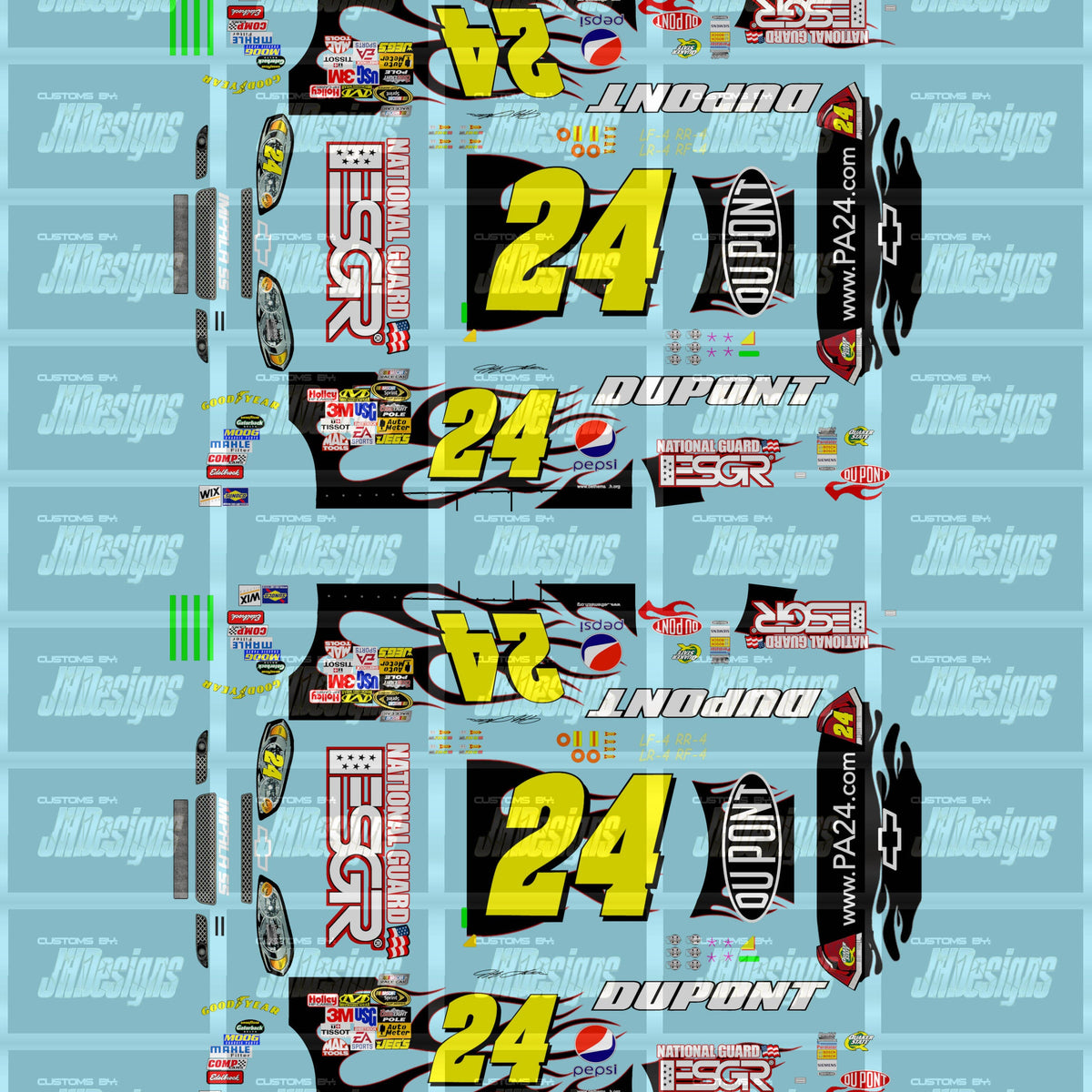 JH Designs Jeff Gordon 2009 CUP #24 National Guard - ESGR 1:64 Racecar ...