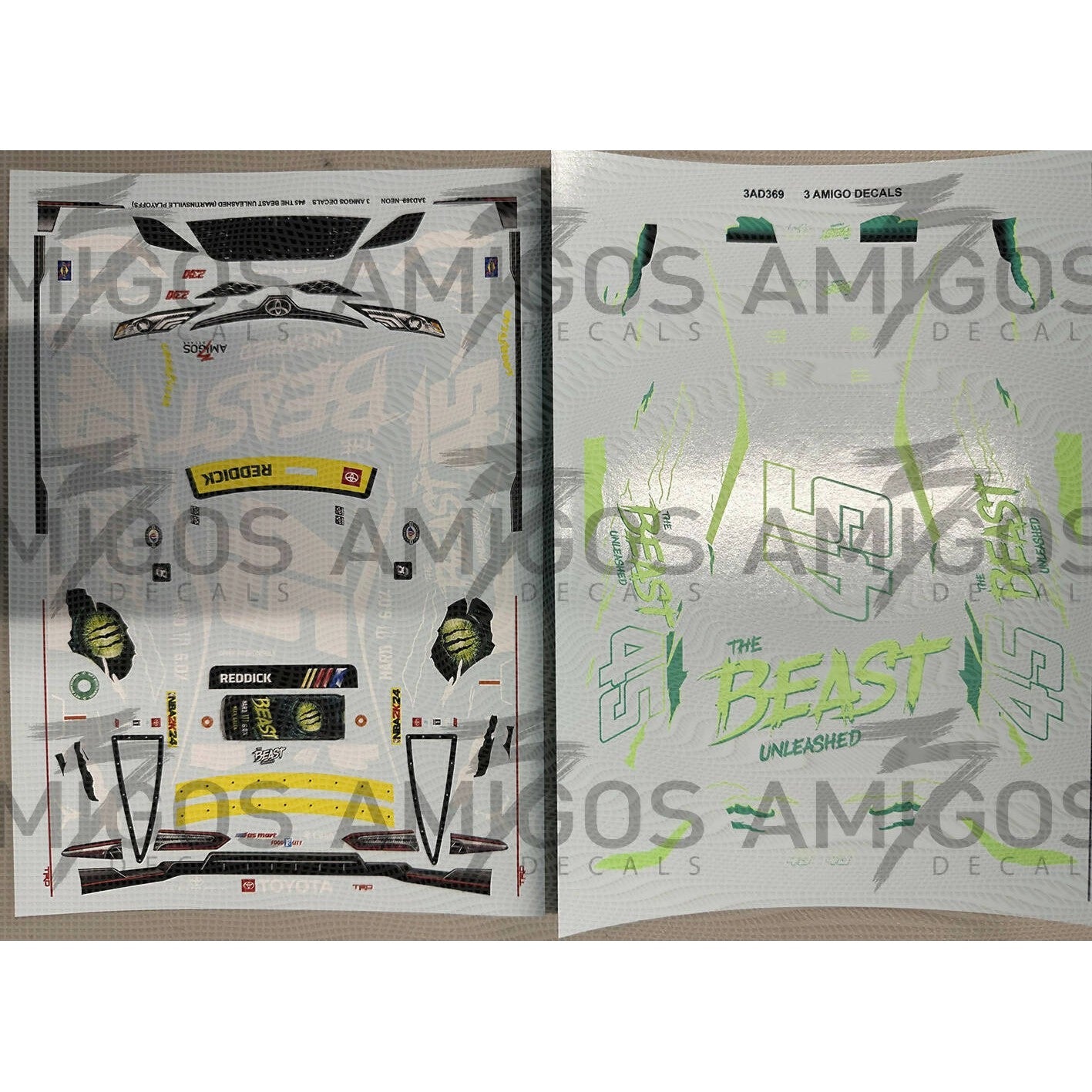 3 Amigos Decals #45 THE BEAST UNLEASHED 2023 CAMRY (MARTINSVILLE PLAYO ...