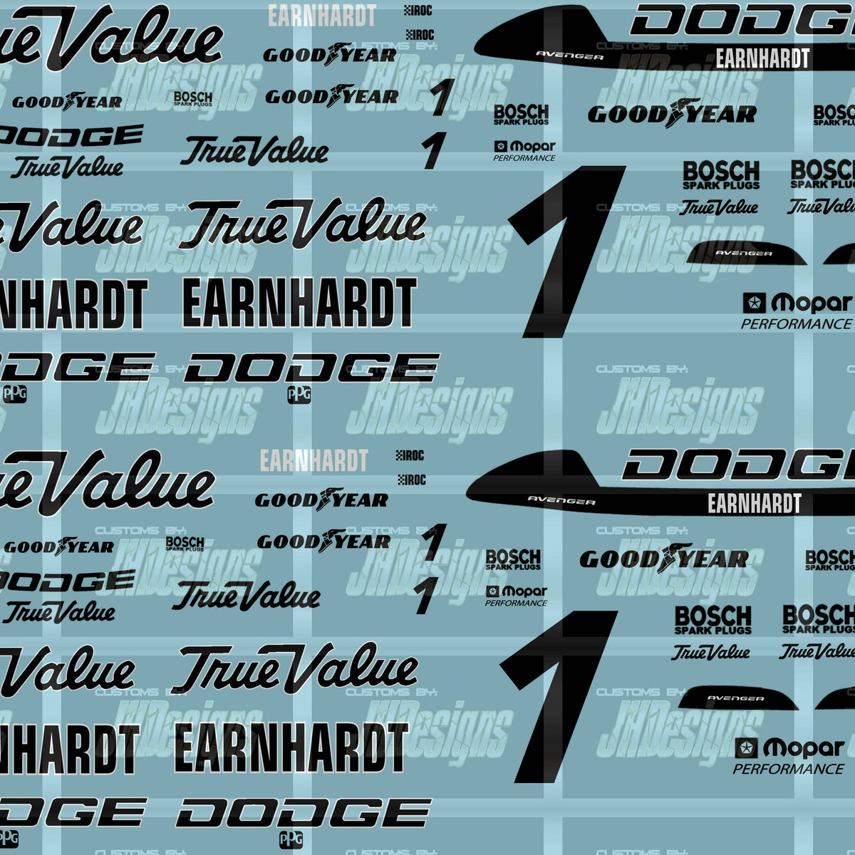 JH Designs Dale Earnhardt 1994 IROC #1 Green (Daytona) 1:24 Racecar De ...