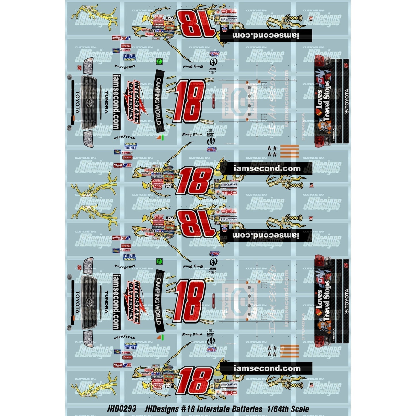 JH Designs Kyle "Rowdy" Busch 2010 TRUCK #18 Interstate Batteries - I ...