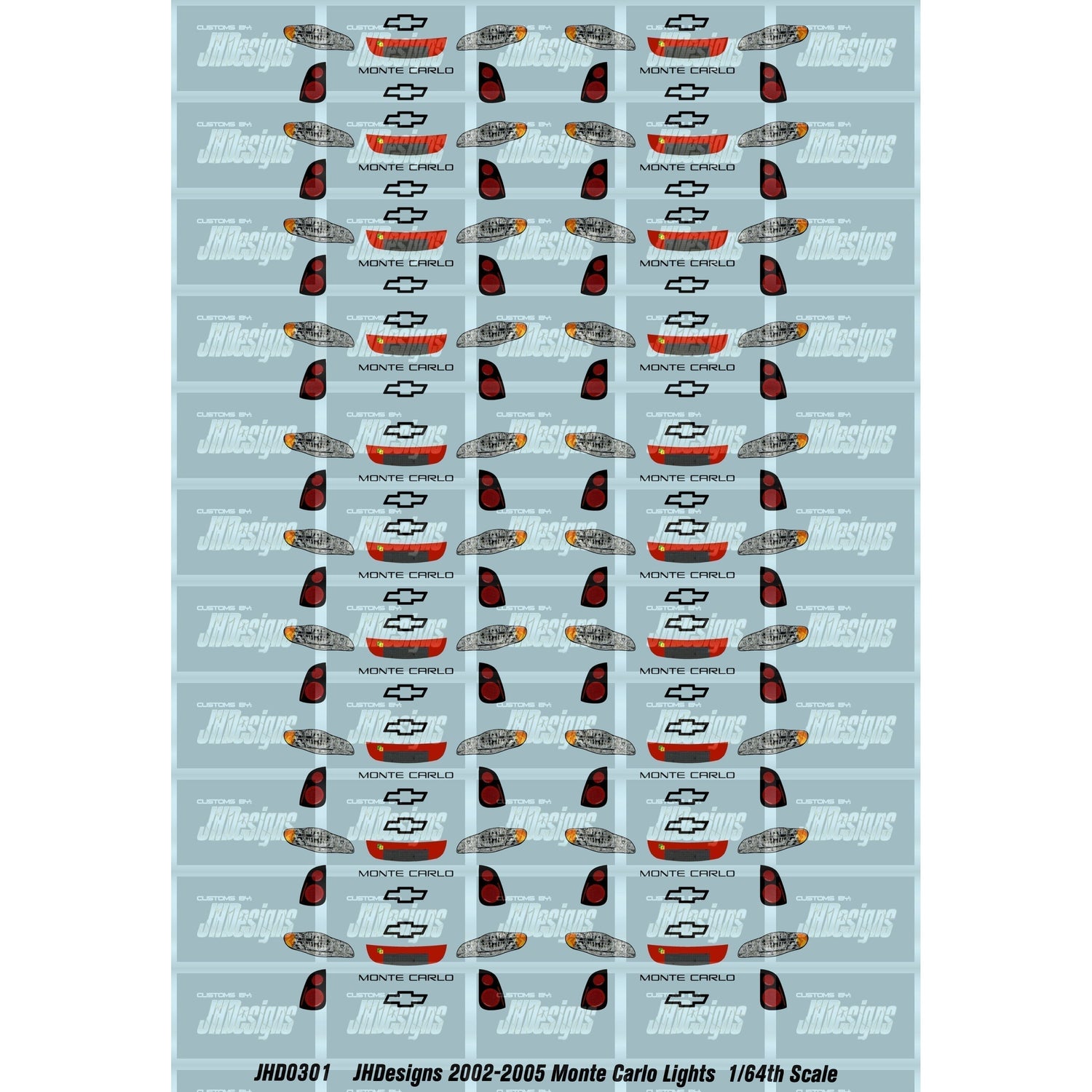 JH Designs 2002-2004 Chevrolet Monte Carlo - Headlights and Tail Light ...