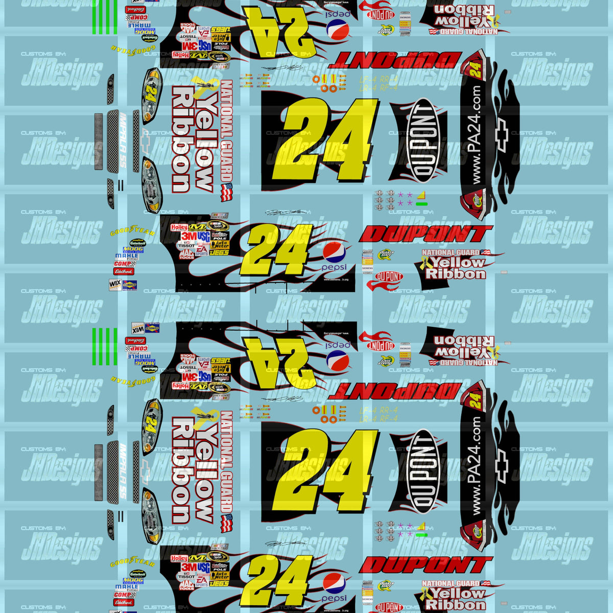 JH Designs Jeff Gordon 2009 CUP #24 National Guard - Yellow Ribbon 1:6 ...