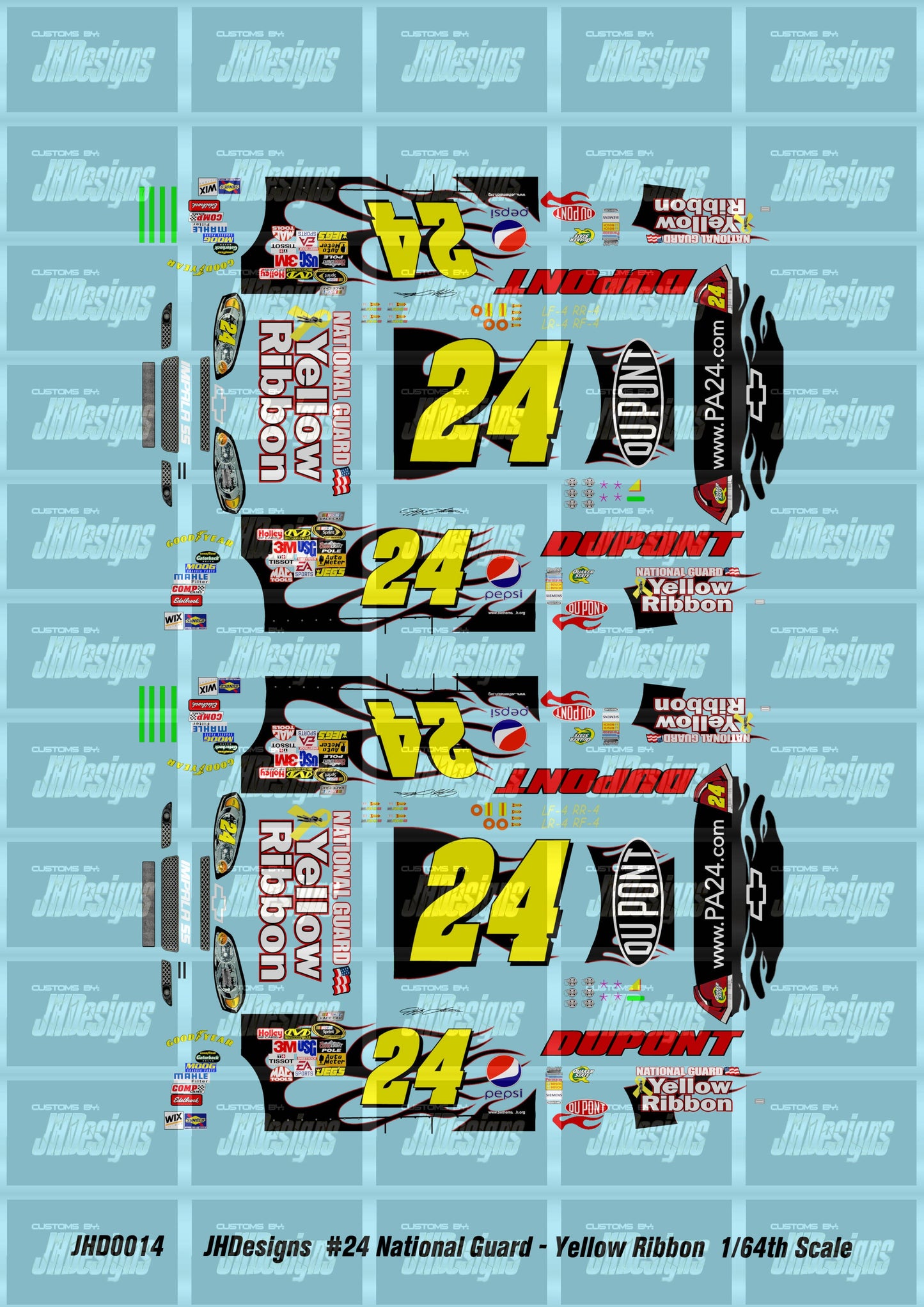 JH Designs Jeff Gordon 2009 CUP #24 National Guard - Yellow Ribbon 1:6 ...