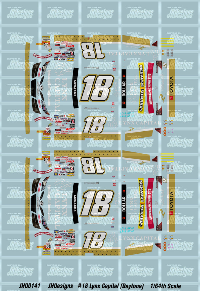 JH Designs Drew Dollar 2022 ARCA #18 Lynx Capital (Daytona) 1:64 Racec ...