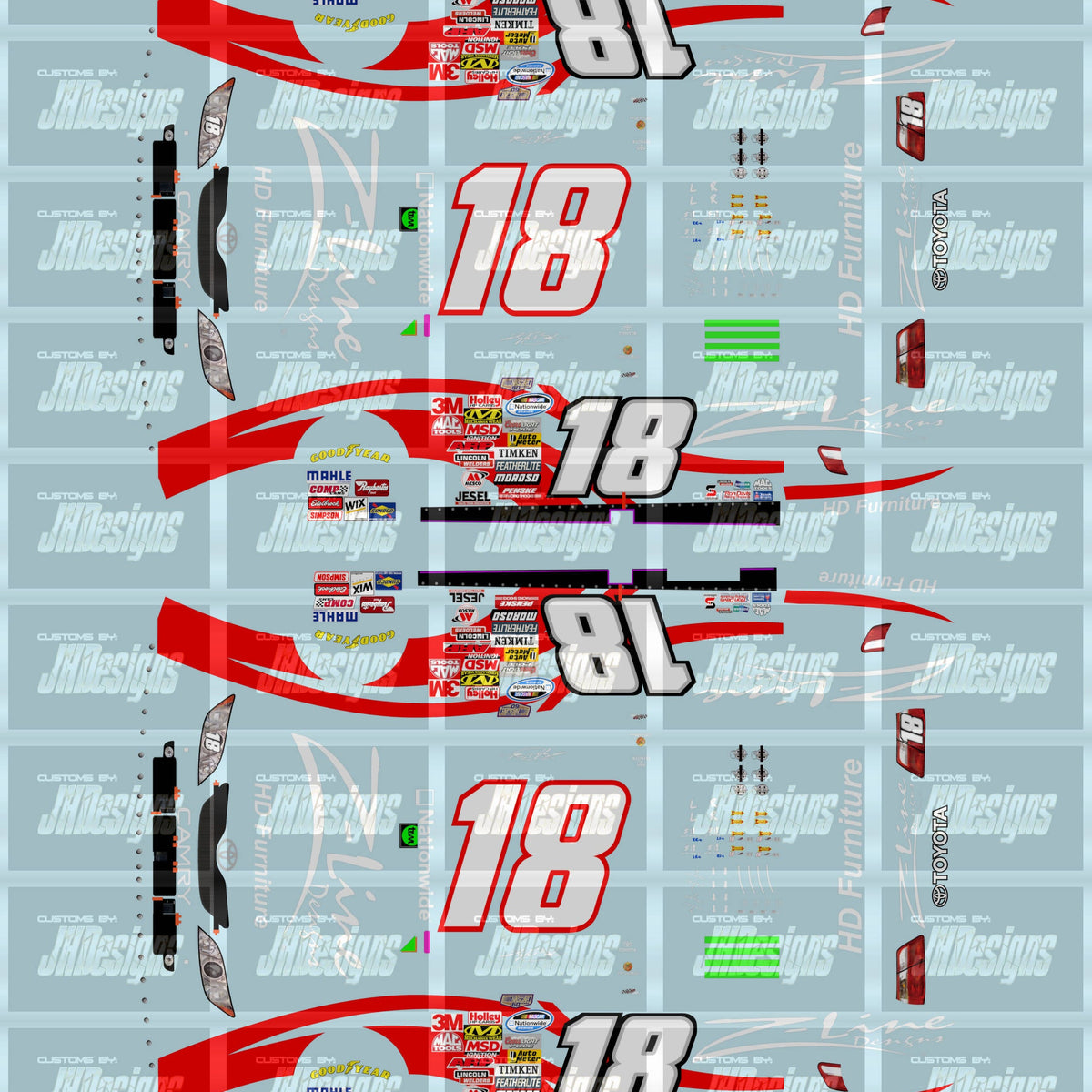 JH Designs Kyle Busch 2008 NWS #18 Z-Line Designs (IRP Race Win) 1:64 ...