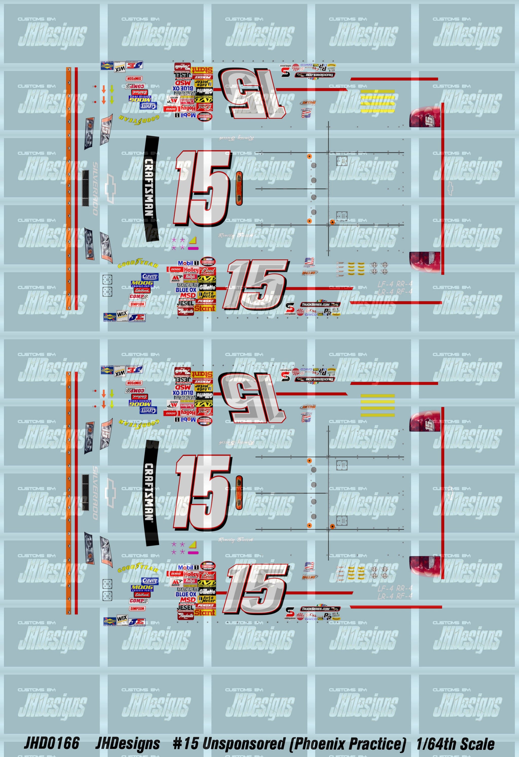 JH Designs Kyle Busch 2006 CTS #15 Unsponsored (Phoenix Practice) 1:64 ...