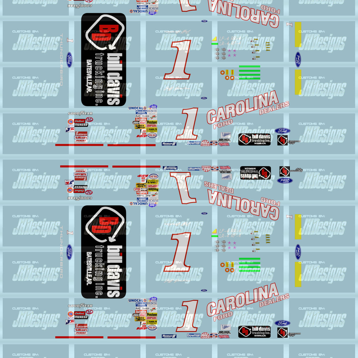 JH Designs Jeff Gordon 1991 NBS #1 Bill Davis Trucking - Carolina Ford ...