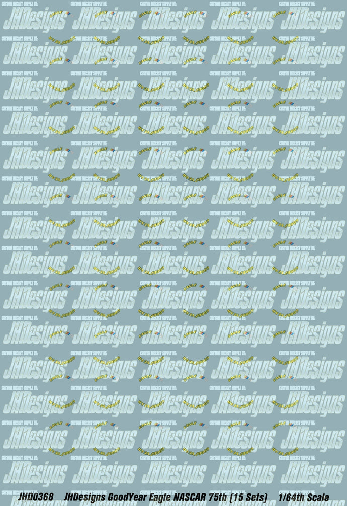 JH Designs 2023 Goodyear Eagle NASCAR 75th Tire Decals (10 Sets) 1:64 ...