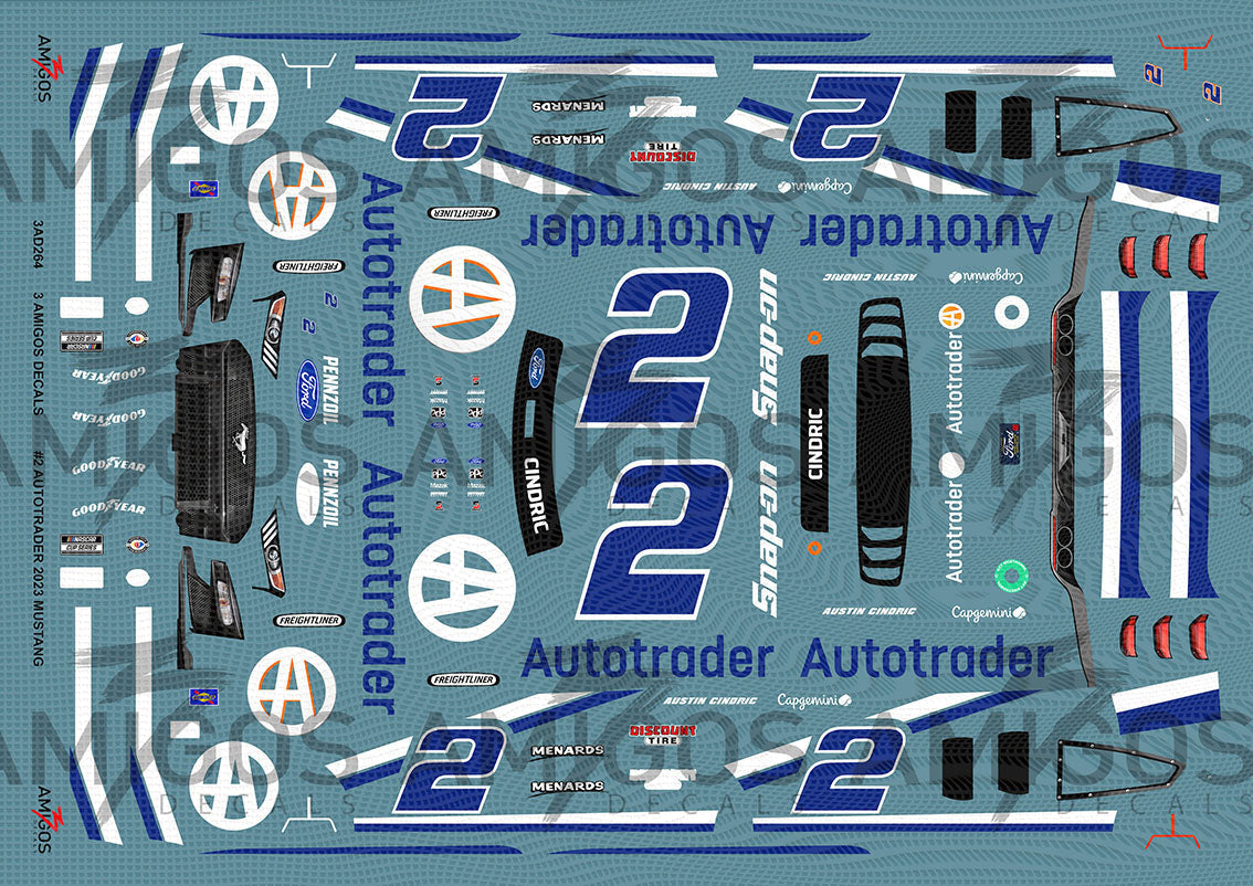 3 Amigos Decals #2 AUTOTRADER 2023 MUSTANG Decal Set 1:24 – Print it Decals