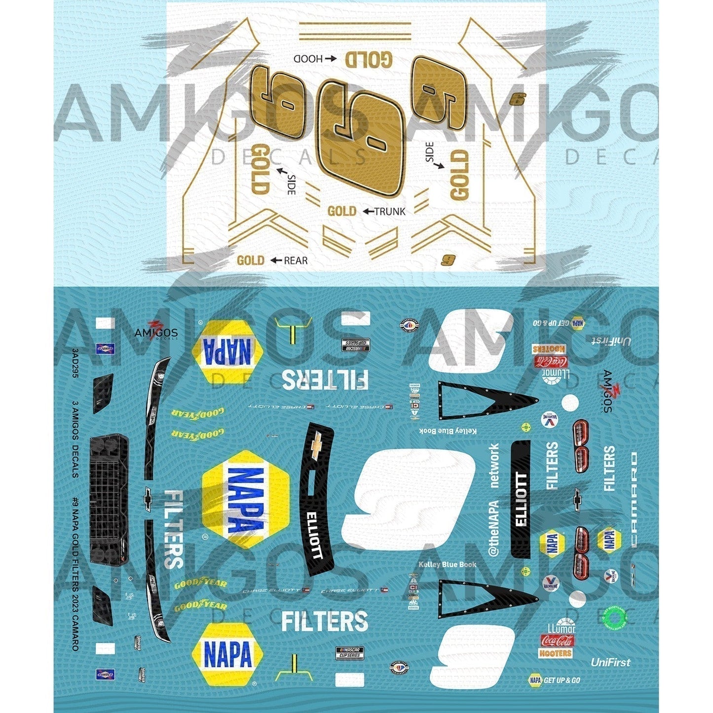 3 Amigos Decals #9 NAPA GOLD FILTERS 2023 CAMARO Decal Set 1:24 – Print ...