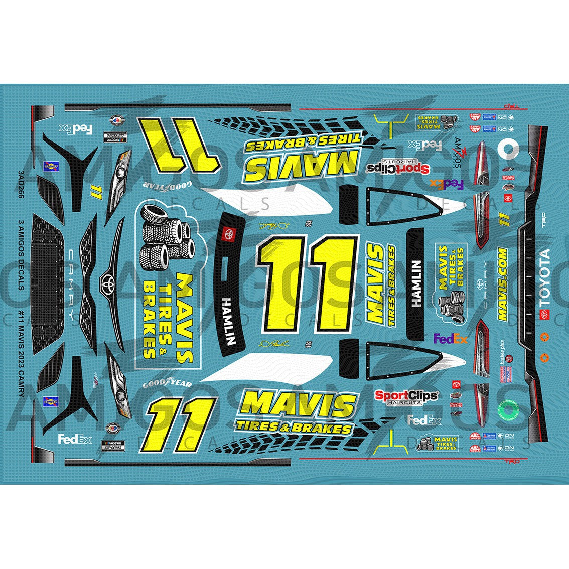 3 Amigos Decals #11 MAVIS 2023 CAMRY Decal Set 1:24 – Print it Decals