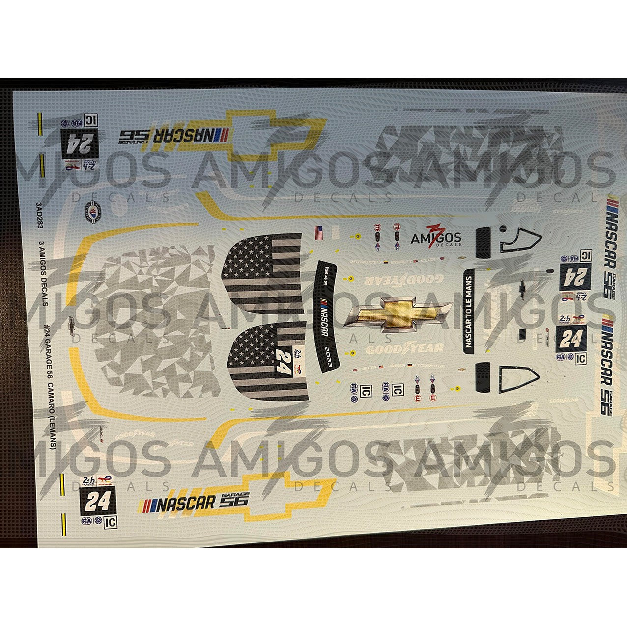 3 Amigos Decals #24 GARAGE 56 2023 CAMARO 24 HOURS OF LE MANS Decal Se ...