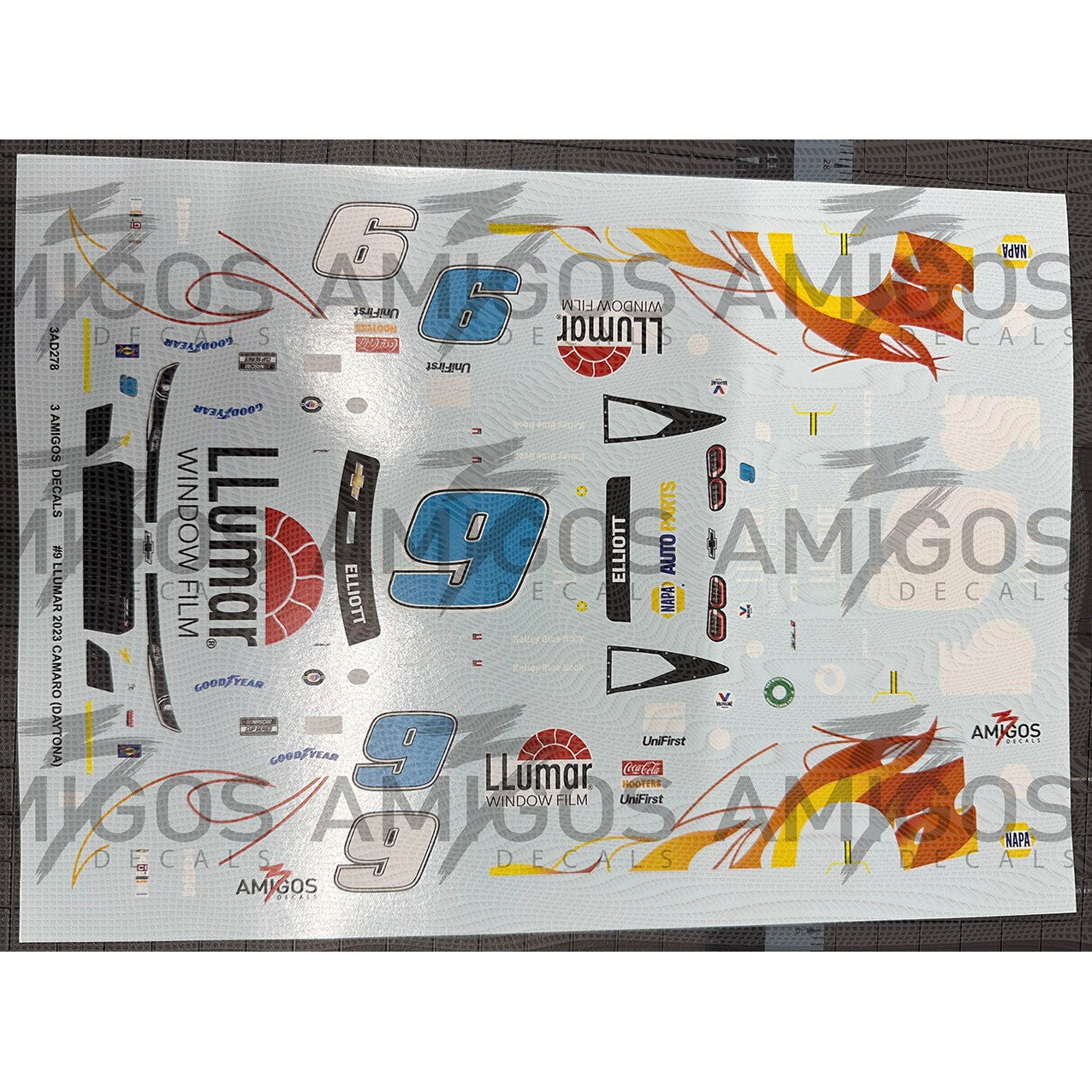3 Amigos Decals #9 LLUMAR DAYTONA NIGHT RACE 2023 CAMARO Decal Set 1:2 ...