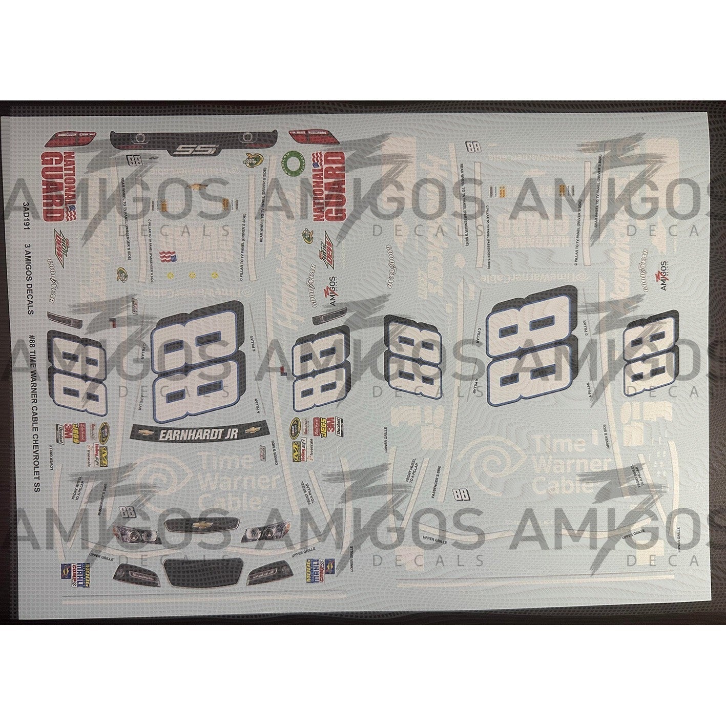3 Amigos Decals #88 TIME WARNER CABLE DALE JR. 2013 CHEVROLET SS 1:24 ...