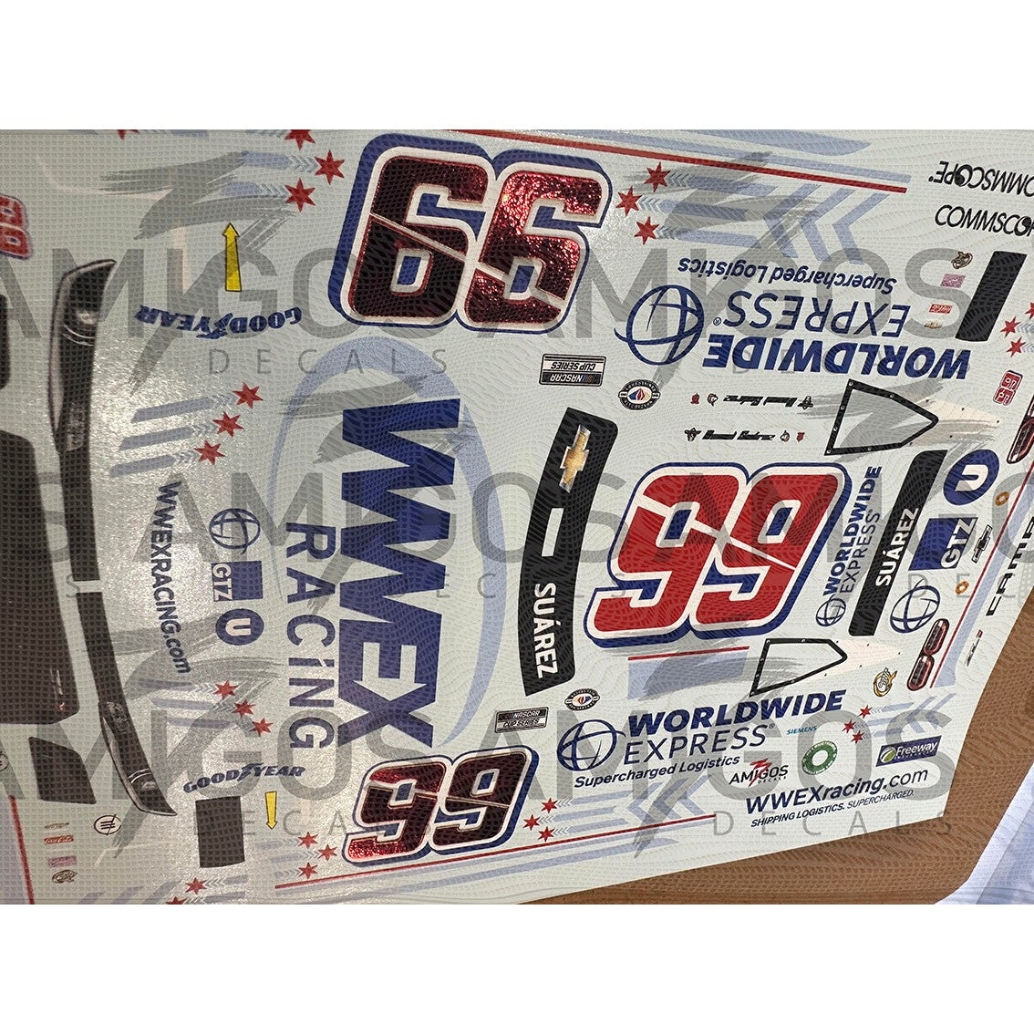3 Amigos Decals #99 WWEX 2023 CAMARO WITH RED FOIL NUMBERS Decal Set 1 ...