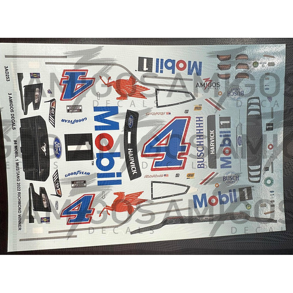 3 Amigos Decals #4 MOBIL 1 2022 RICHMOND WINNER MUSTANG Decal Set 1:24 ...