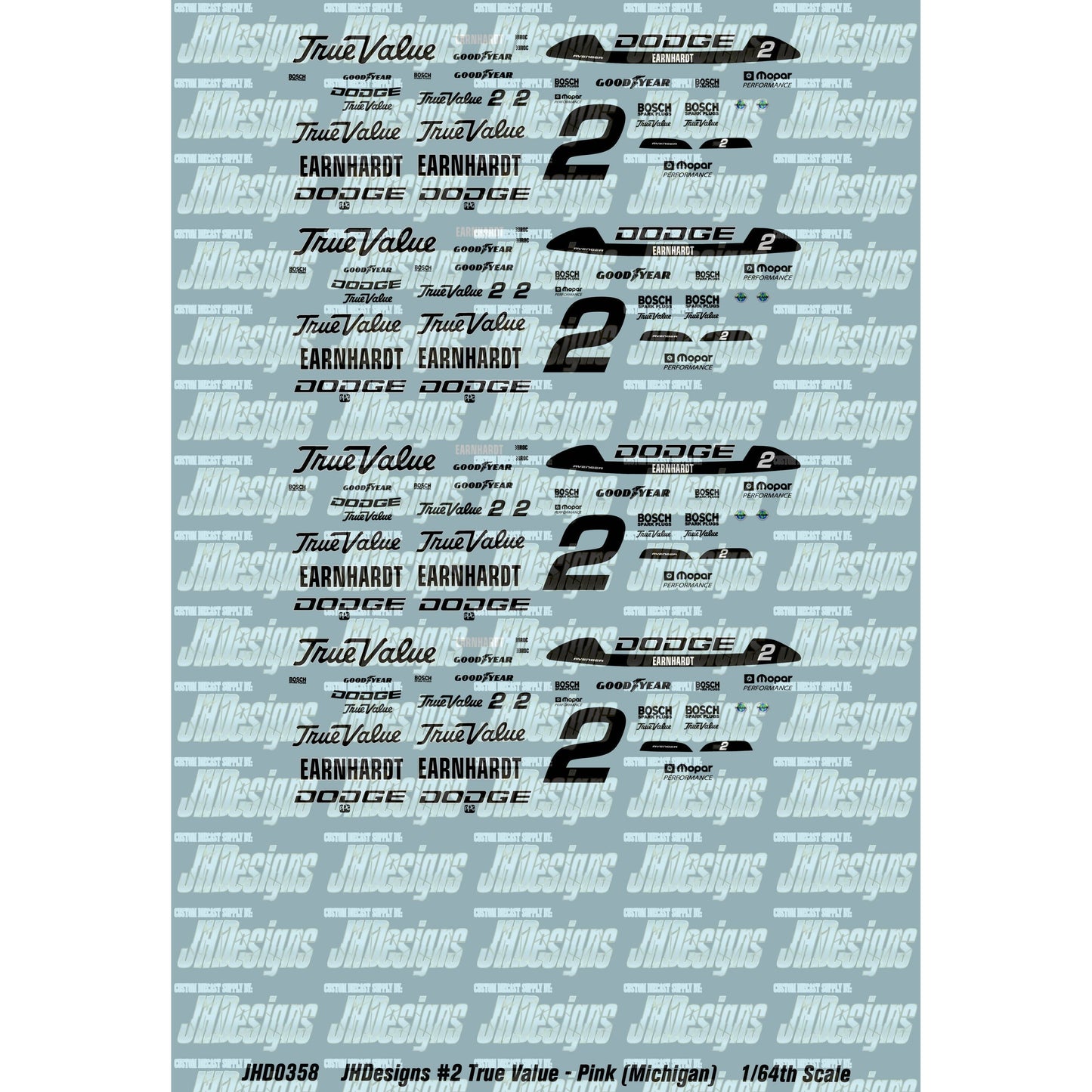 JH Designs Dale Earnhardt 1994 IROC #2 True Value - Pink (Michigan) 1 ...