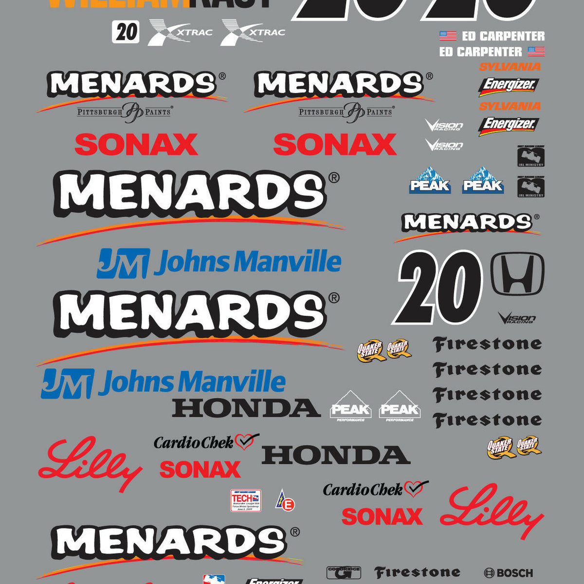 Grand Precision - 1/18 2009 Ed Carpenter #20 Menards – Print it Decals