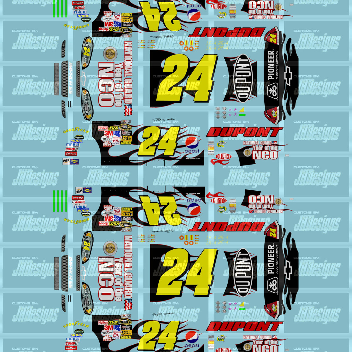 JH Designs Jeff Gordon 2009 CUP #24 National Guard - Year of the NCO 1 ...